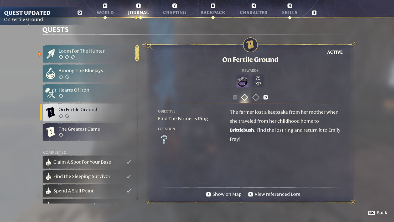 Sarah Maree - Enshrouded Items, XP, and Loot Reward Quests Walkthrough