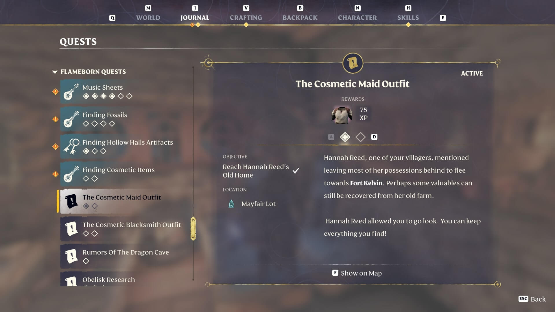 Sarah Maree - Enshrouded Items, XP, and Loot Reward Quests Walkthrough